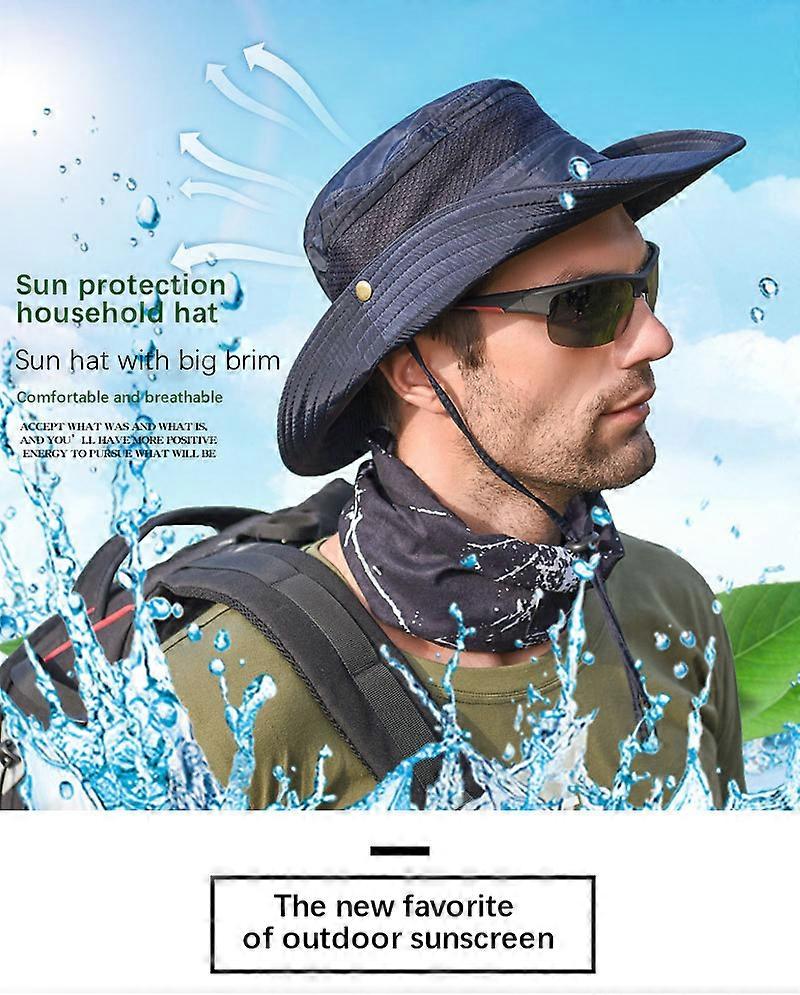 Solhatt med brett brätte UV-skydd Bucket Cap För Vandring Camping Fiske ...