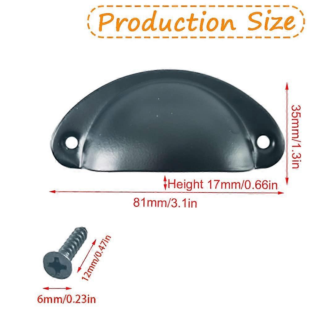 12 Pieces Shell Handles Drawer Handles with Screws for Kitchen Cabinet ...