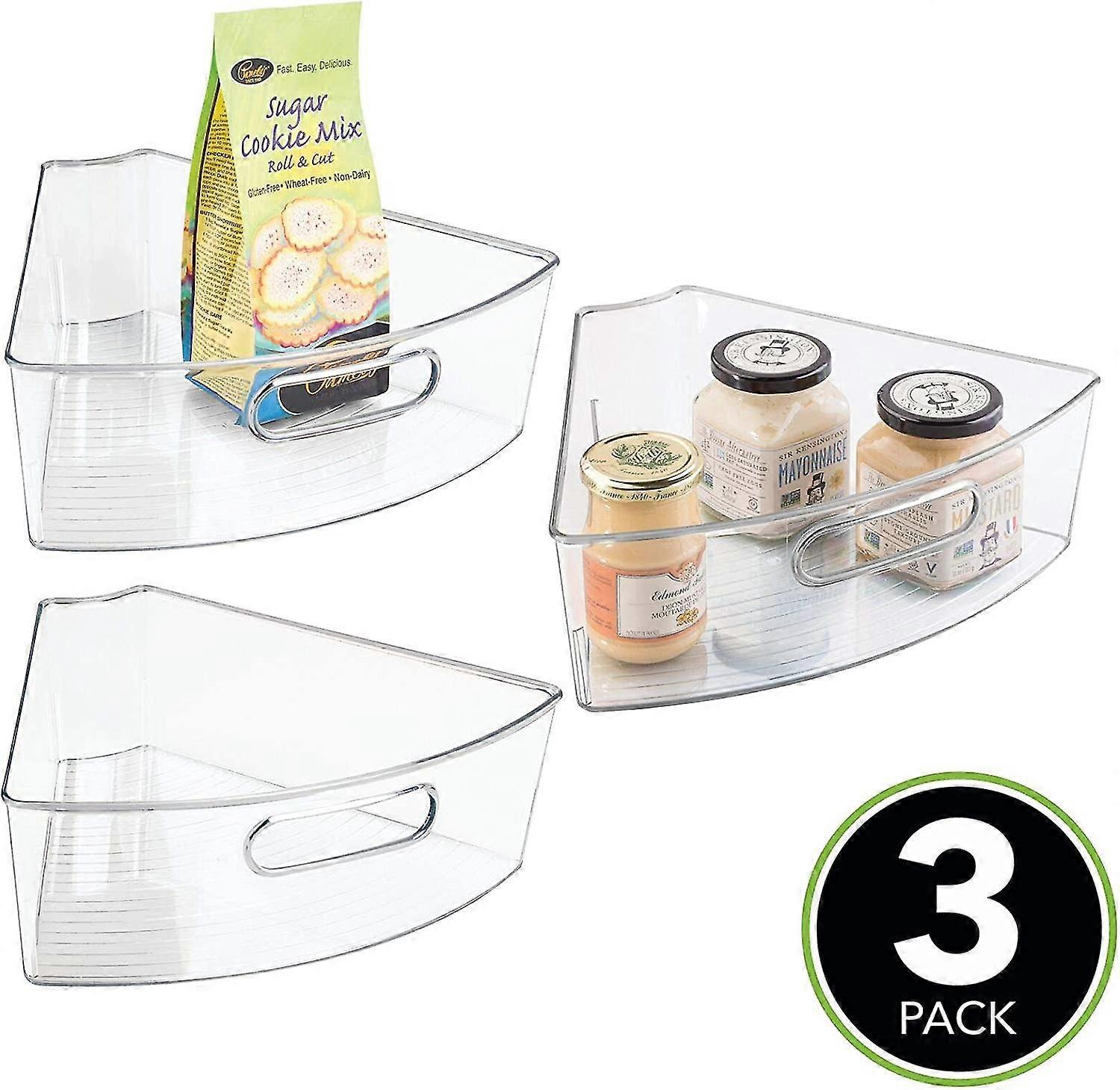 Kitchen Cabinet Plastic Storage Organizer Bins With Front Handle ...