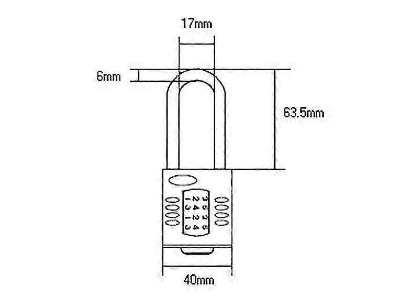 Henry Squire CP40 Combination Padlock 4 Wheel 63mm Long Shackle | Fruugo UK