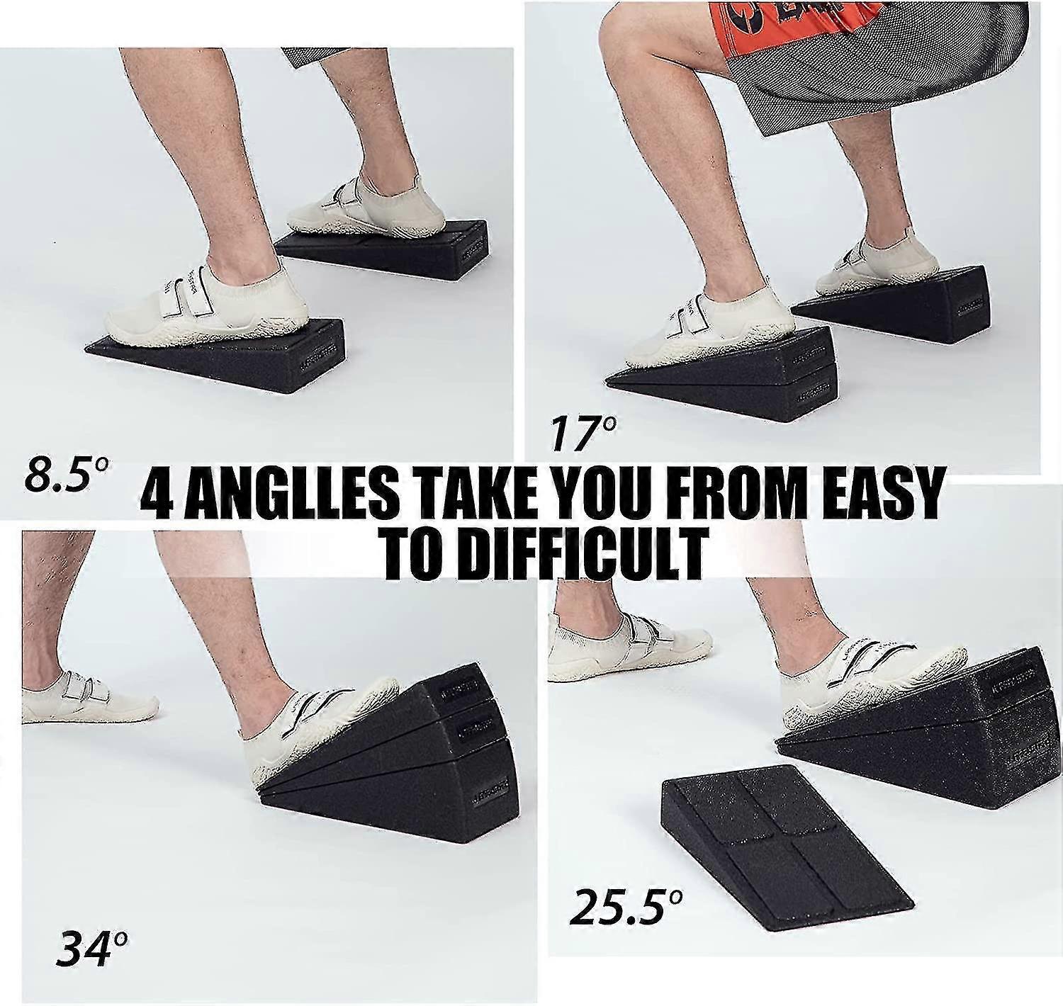 Squat Wedge Block Adjustable Non-slip Squat Ramp Deadlift Wedge Calf ...