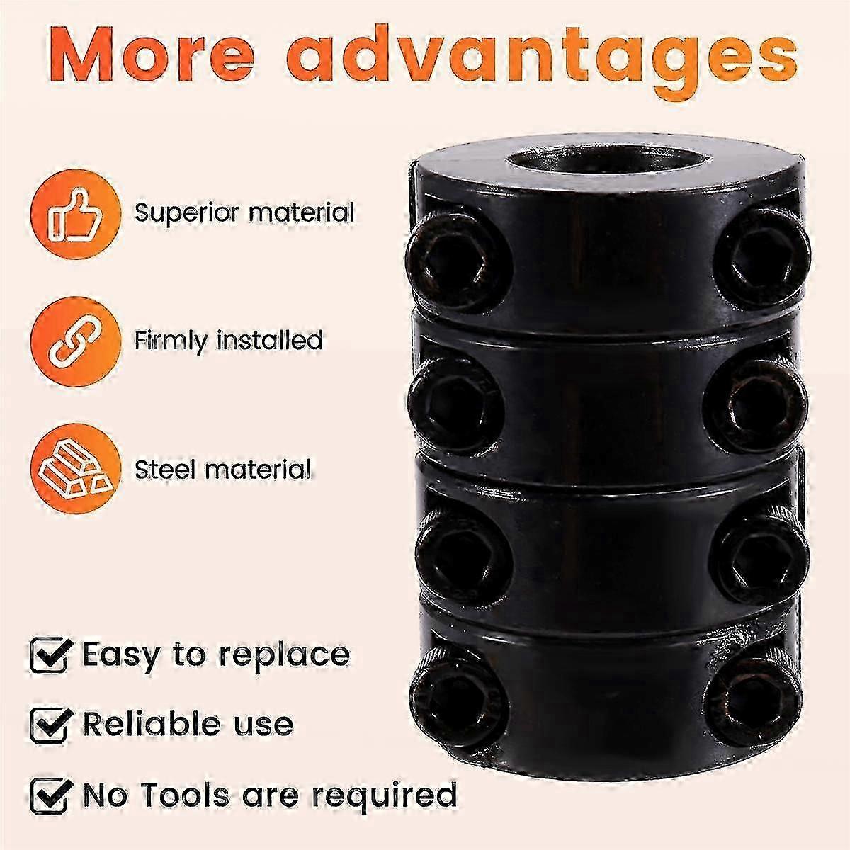 4pcs Double Split Shaft Collars Oxide Set Screw Style Double Split ...