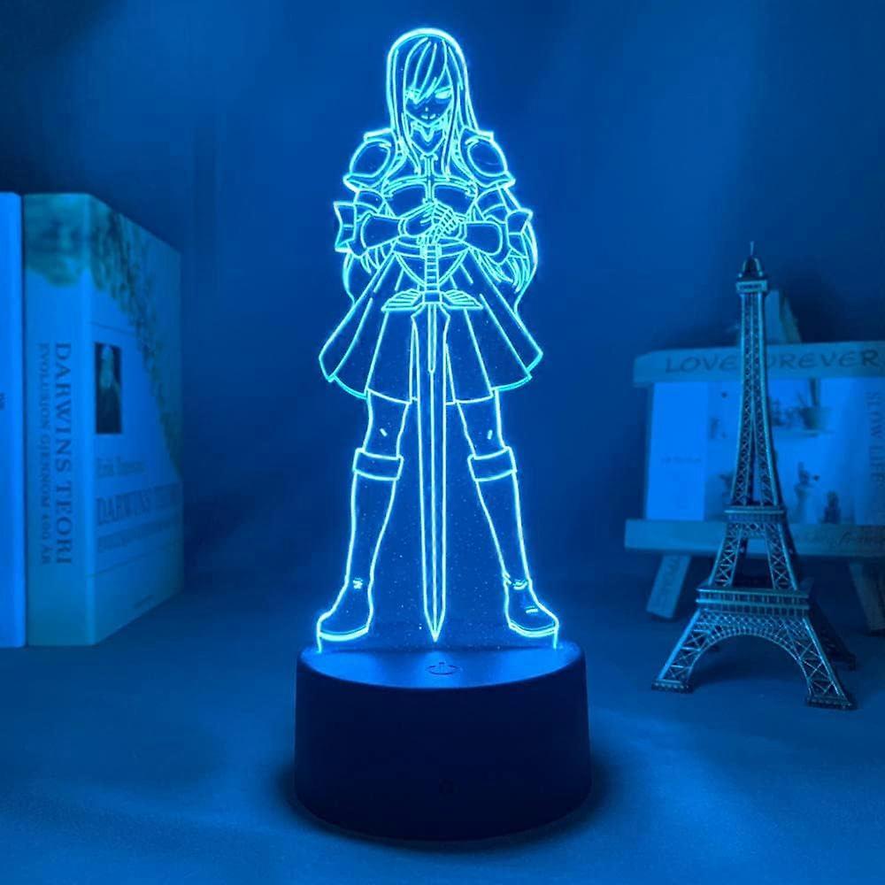 3D Optical Illusion Anime 3D Light Fairy Tail Erza Scarlet for Kids ...