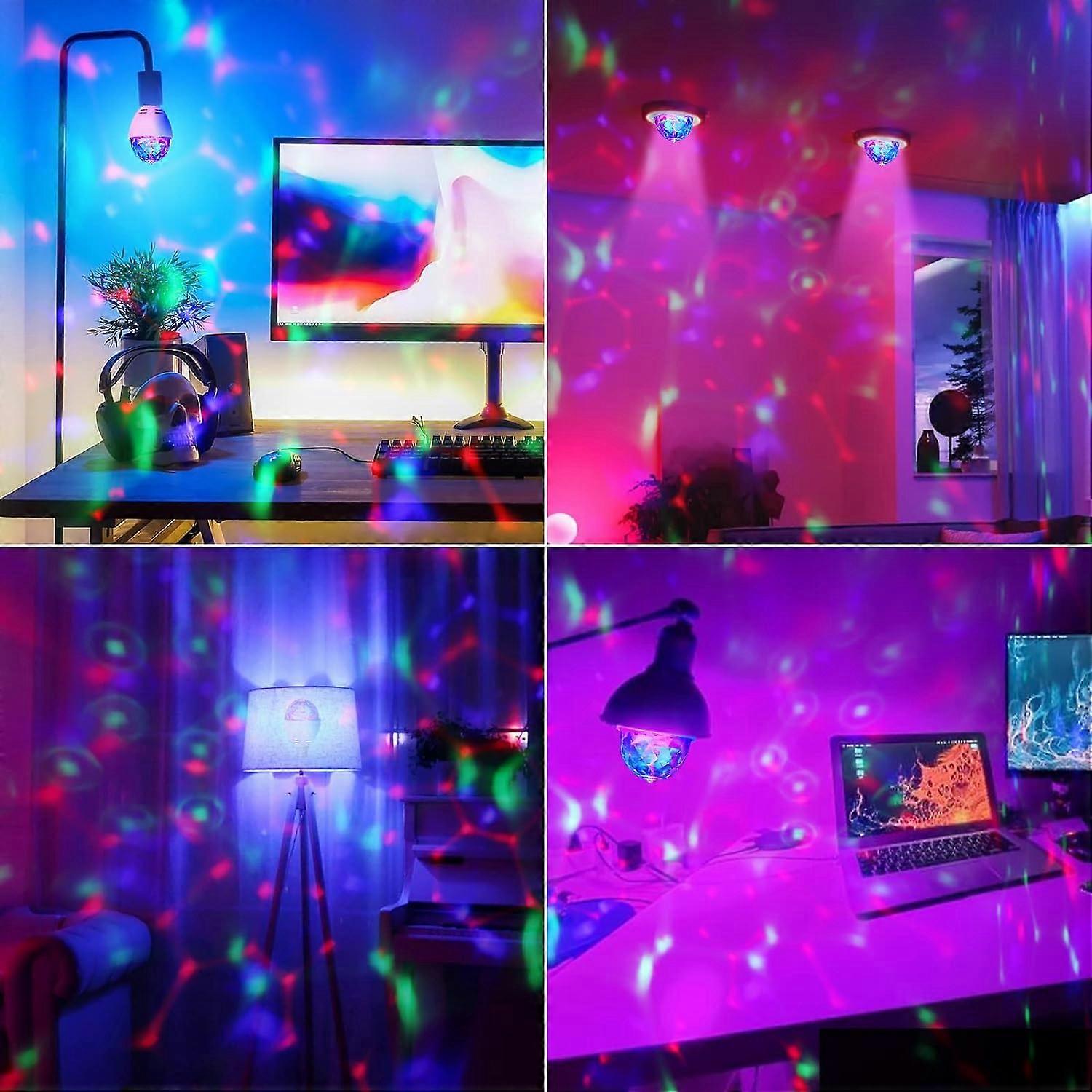 LED Party Lamp,Automatic Rotating 3W Multi-Color LED Light Bulb, Disco ...