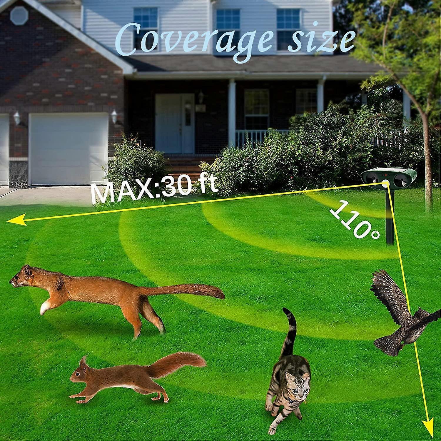 Ultrasonic Rodent Repellent with Motion Sensor, Waterproof Outdoor Cat ...