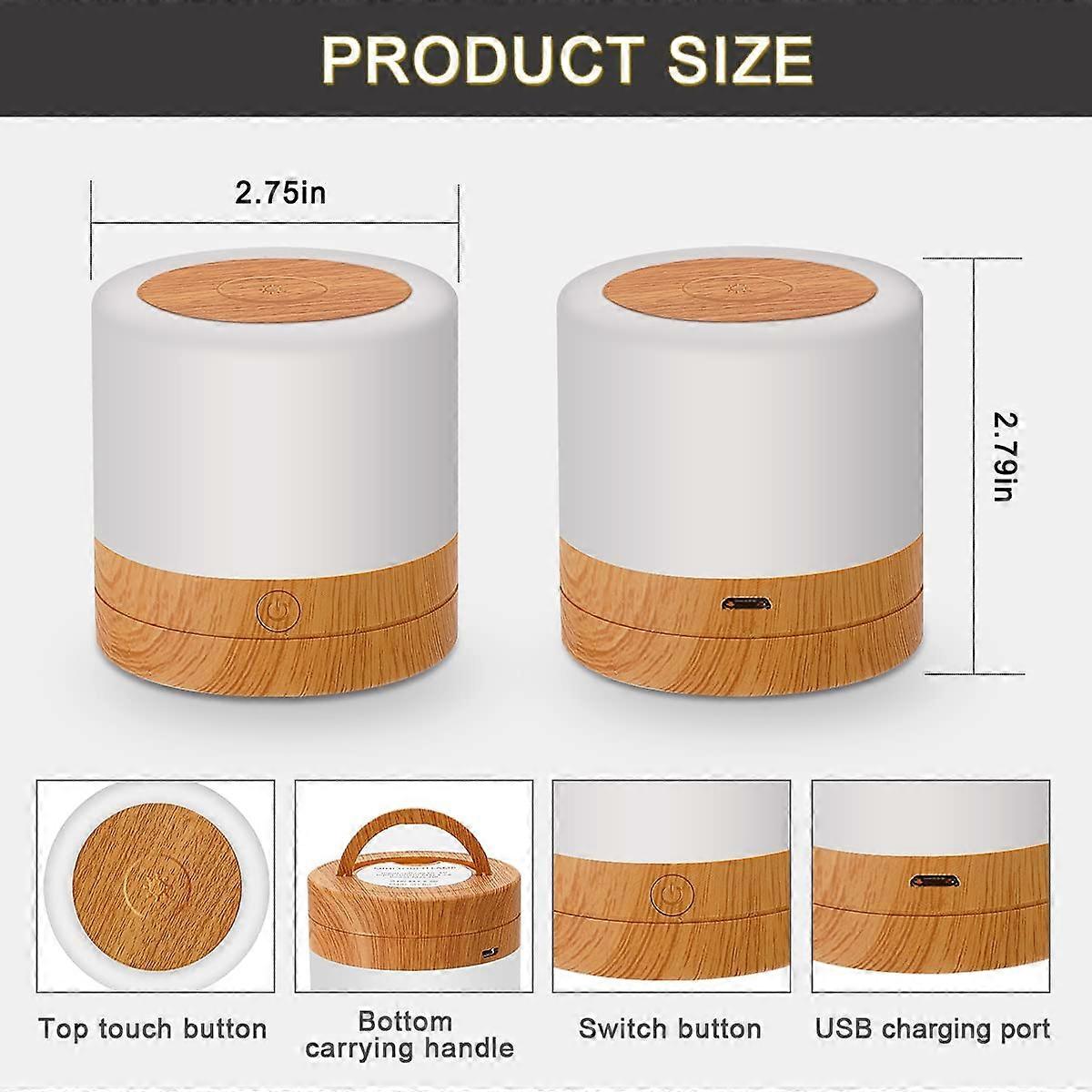 Dimmable Touch LED Bedside Lamp - Night Light with Timer - RGB Color ...