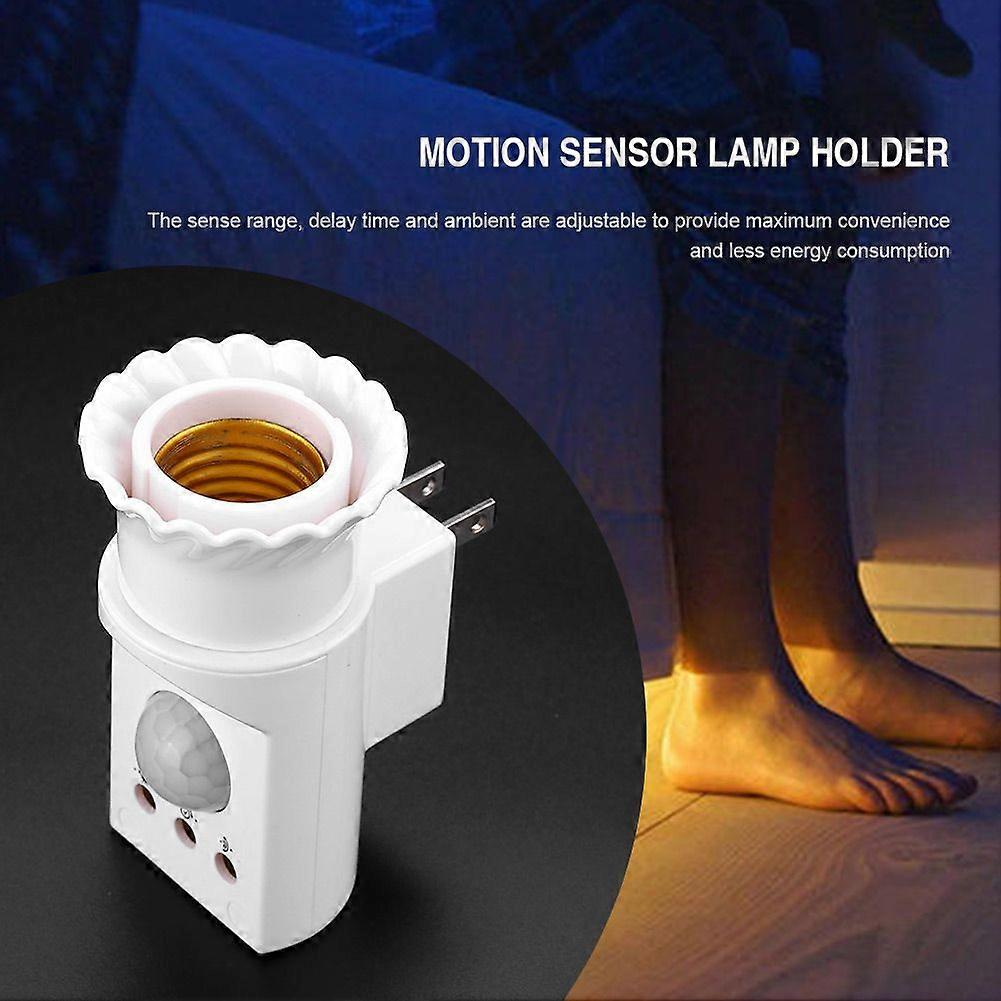 E27 Plug In Body Infrared PIR Motion Sensor Adjustable Lamp Bulb Holder ...