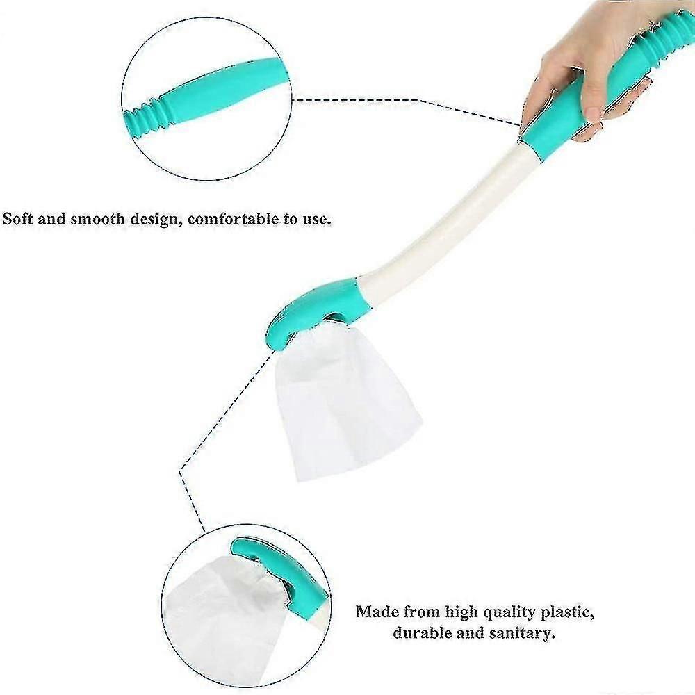 Bottom Toilet Self Wipe Aid Long Handled Wiper Easy Reach Tissue Grip ...