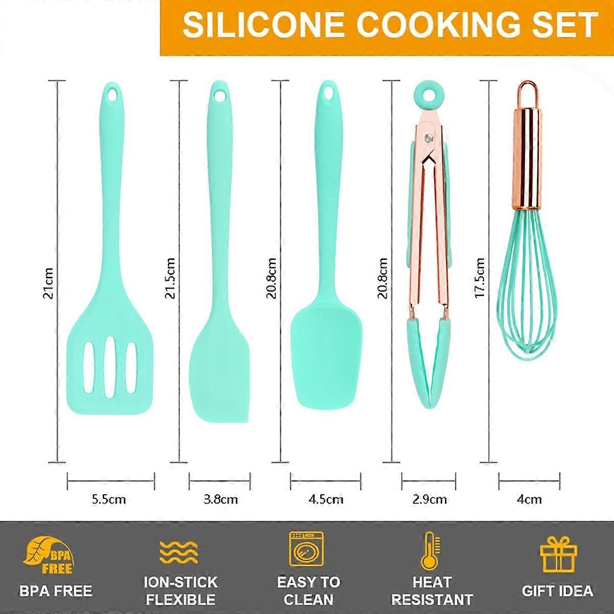 Mini Kitchen Utensil Set, Silicone Tools for Kids, 5pcs Whisk, Spatula ...