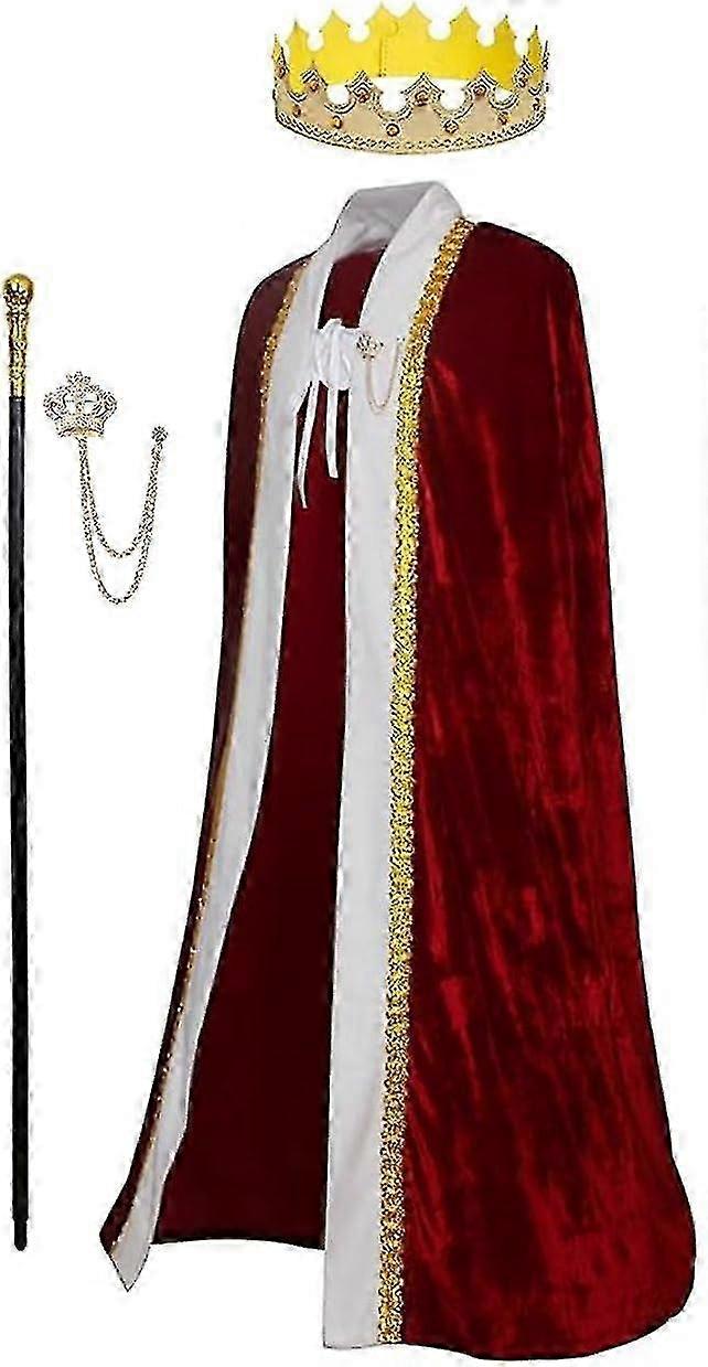 Adult King and Queen Costume Package with Robe Cape Crown and Scepter ...
