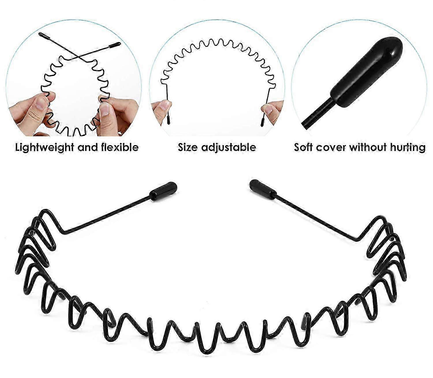 Elastic Wavy Spring Wave Hair Bands, Multi-Style Non-slip Metal Hair ...