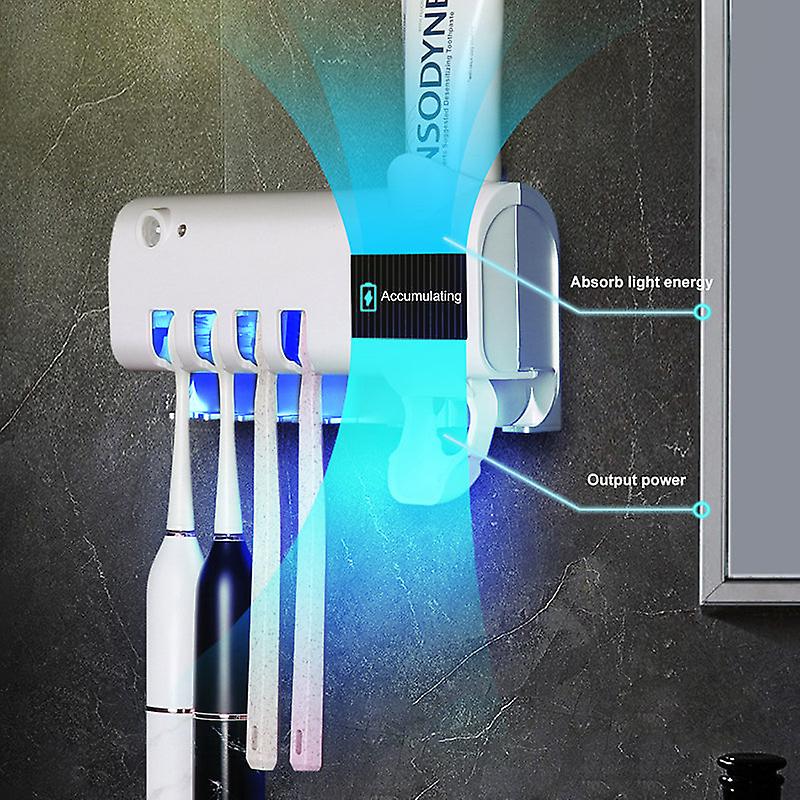 Auto motion sensor uv toothpaste dispenser holder wall toothbrush ...