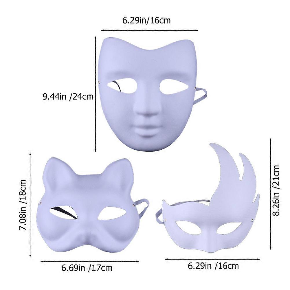 Paper Mask Blank Paper Pulp Craft Mask for DIY 32Pcs White Set | Fruugo UK