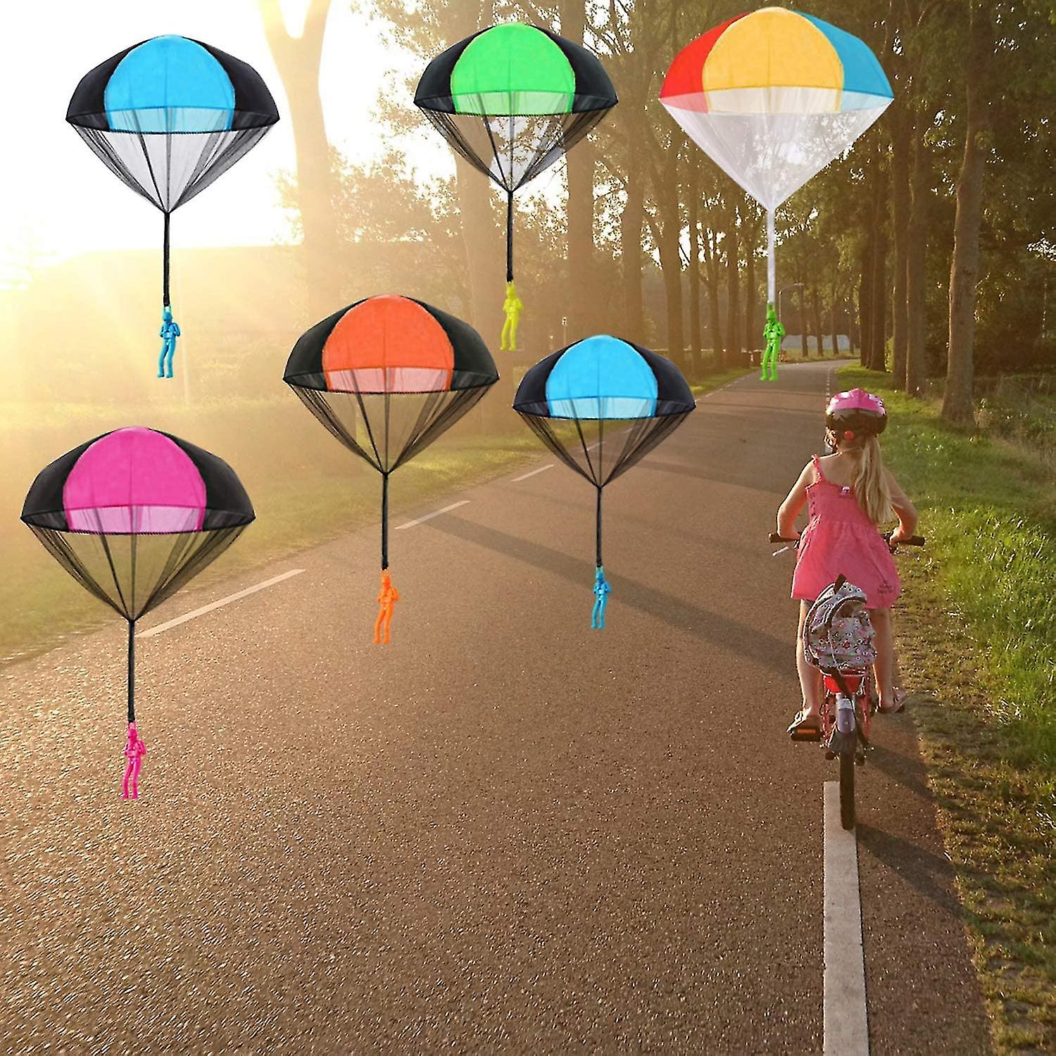 10 Pcs Parachute Toy, Hand Throwing Parachute Toy Set, Outdoor Toys For ...