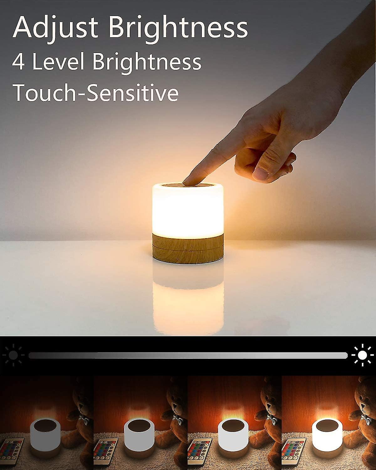 Mini Led Night Light, Colorful Bedside Lamp, Touch Night Light ...