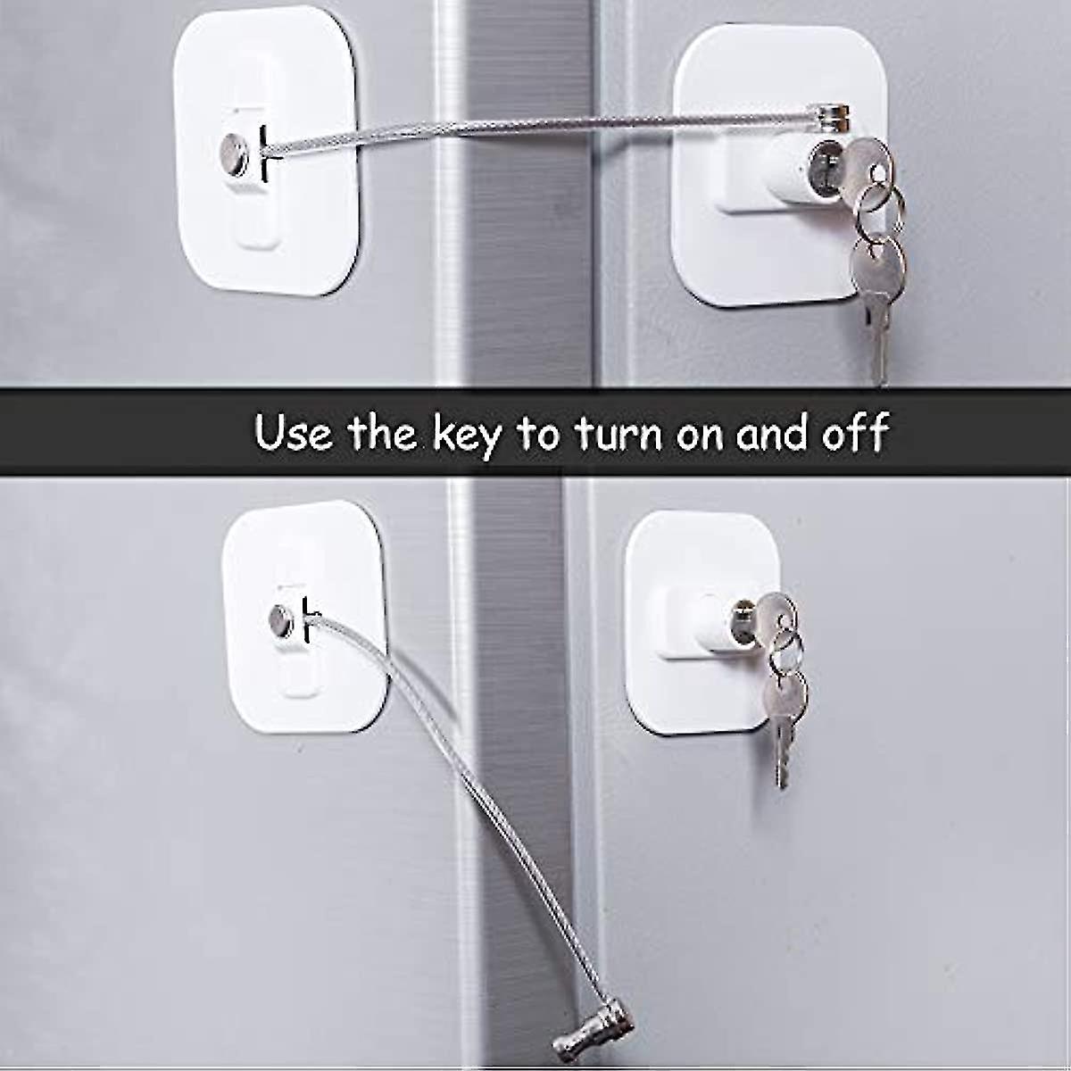Fridge Lock Refrigerator Locks Freezer Lock With Key For Child Safety ...