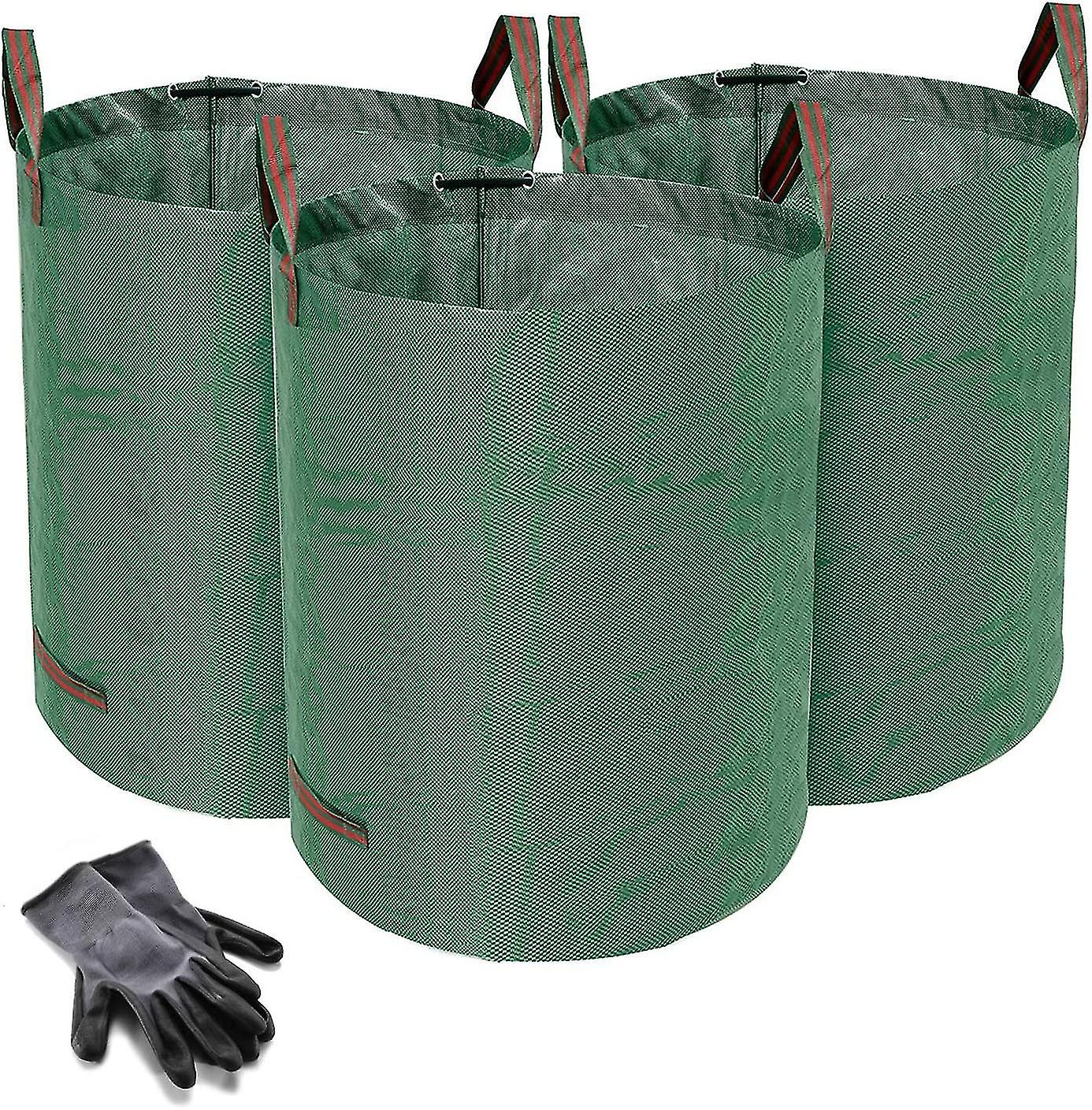 Heavy Duty Garden Waste Bags - 272 Litre - 3 Sacks - Bonus 1 Pair ...