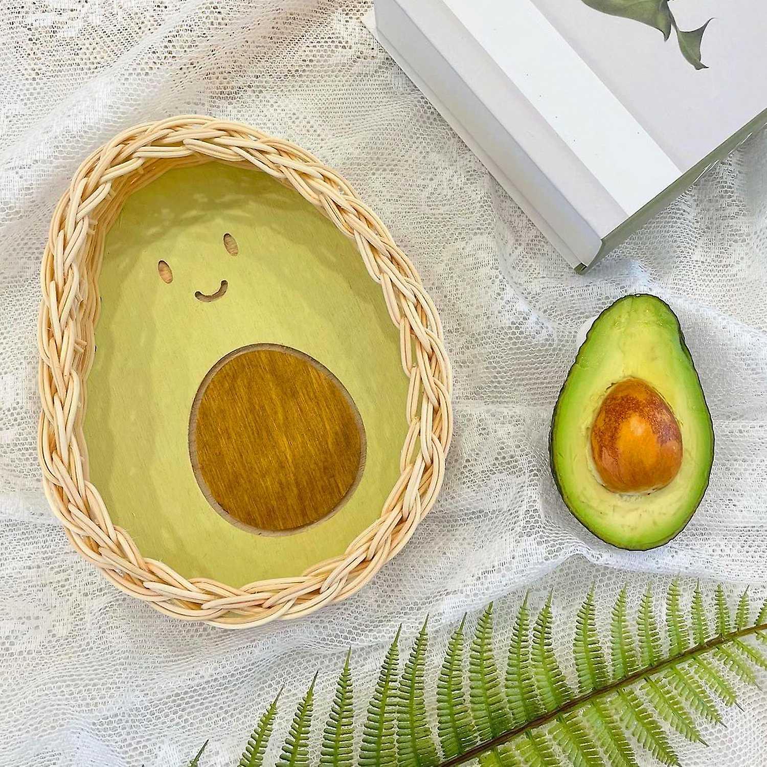 1 Set Storage Basket Creative Avocado Pattern Widely Applied Breakfast ...