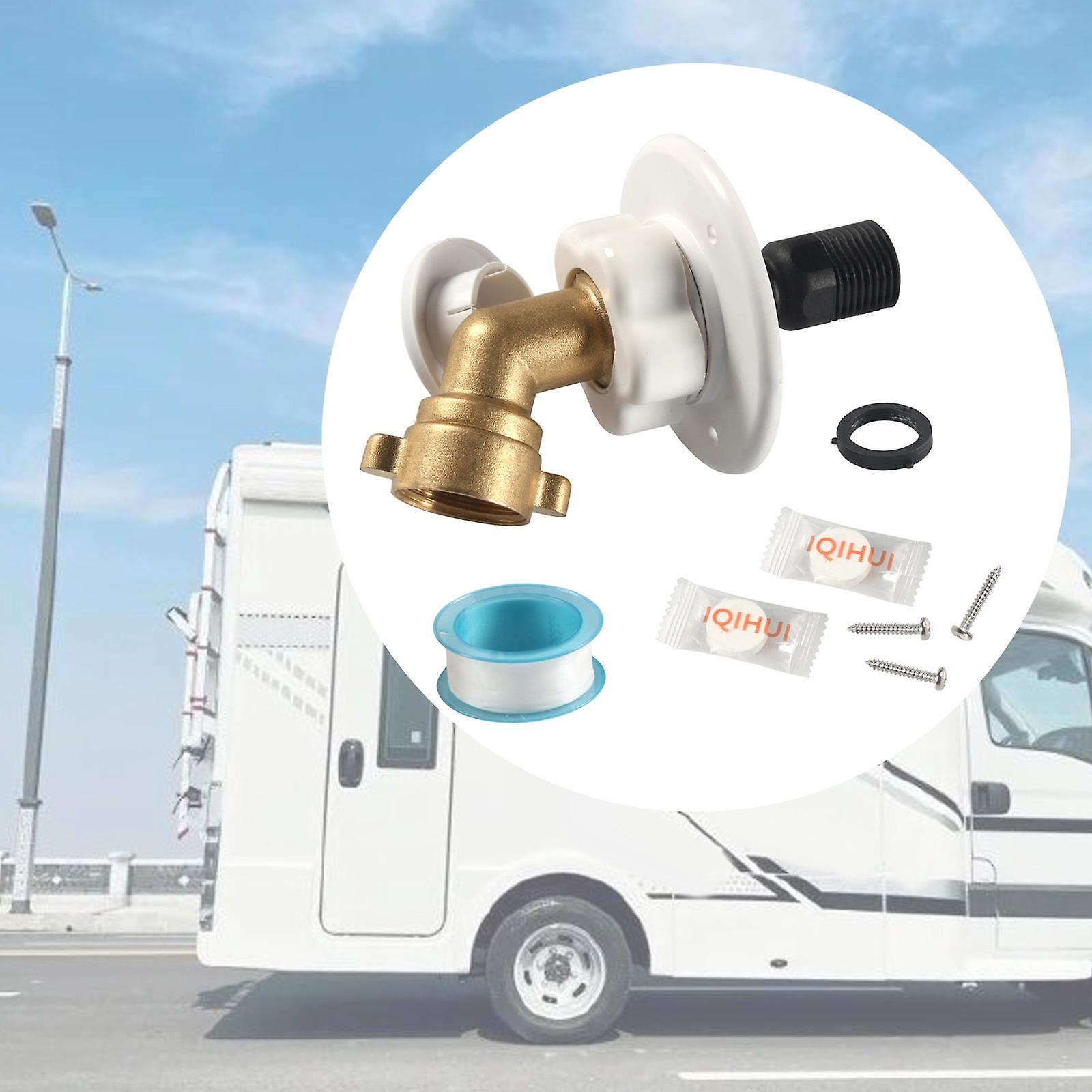 RV City Water Fill Inlet Kit with Check Valve and Gasket Seal Brass ...