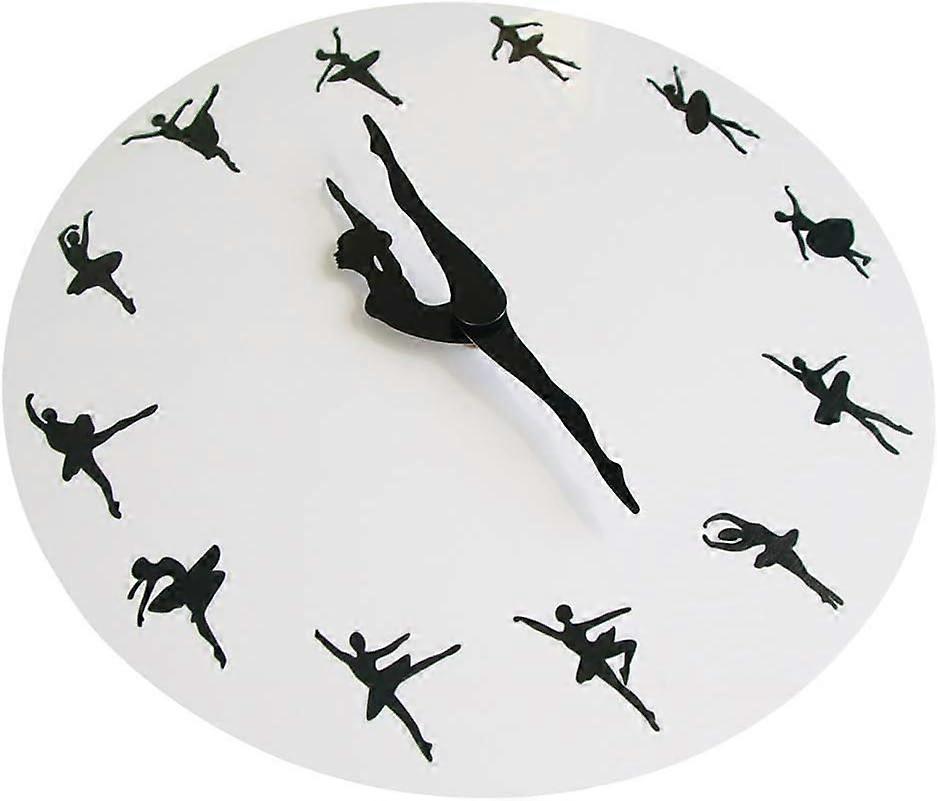 1 Piece Charming Ballerina Wall Clock Large Clock Ballet Dancing Girl ...