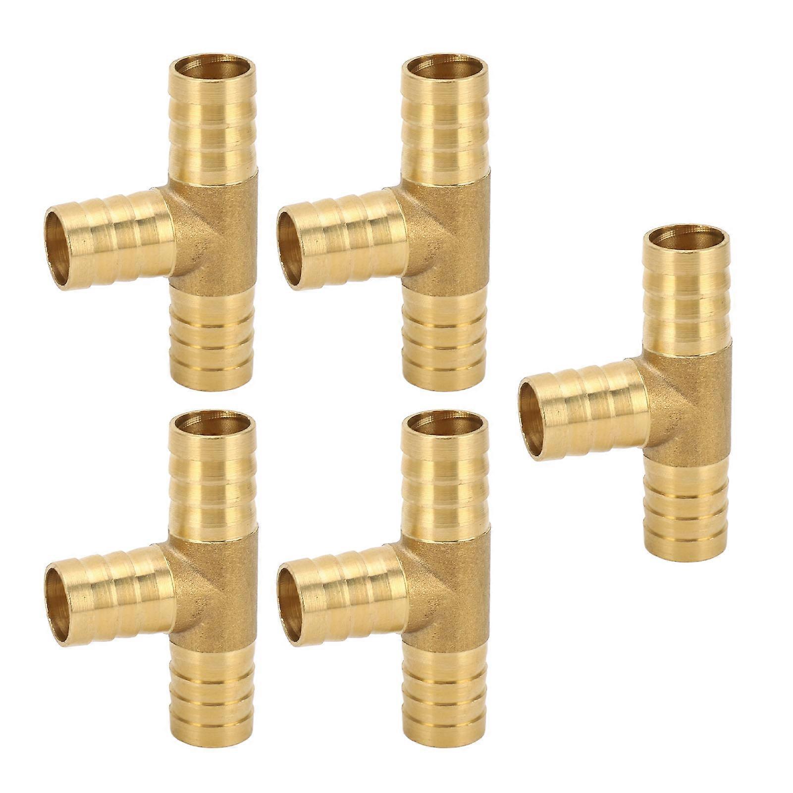 3 Way Adapter Fitting Brass 5/8in Brass Universal Tee Fitting for Turbo Oil Feed Gas Fuel Water ...