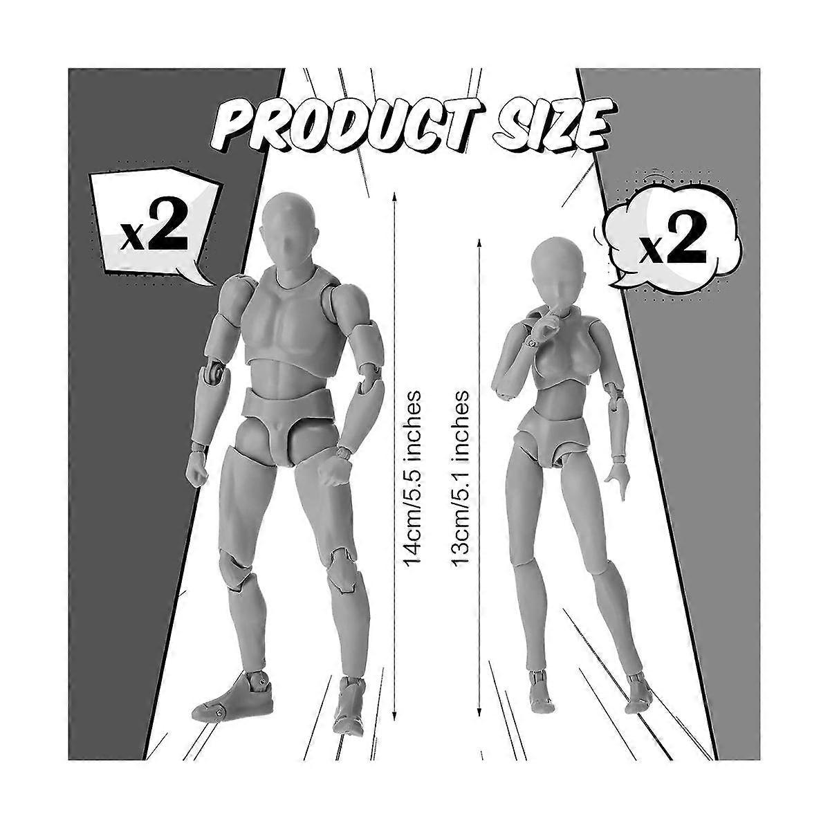 4 Sets Drawing Body Artists PVC Figure Model Drawing Models Drawing ...