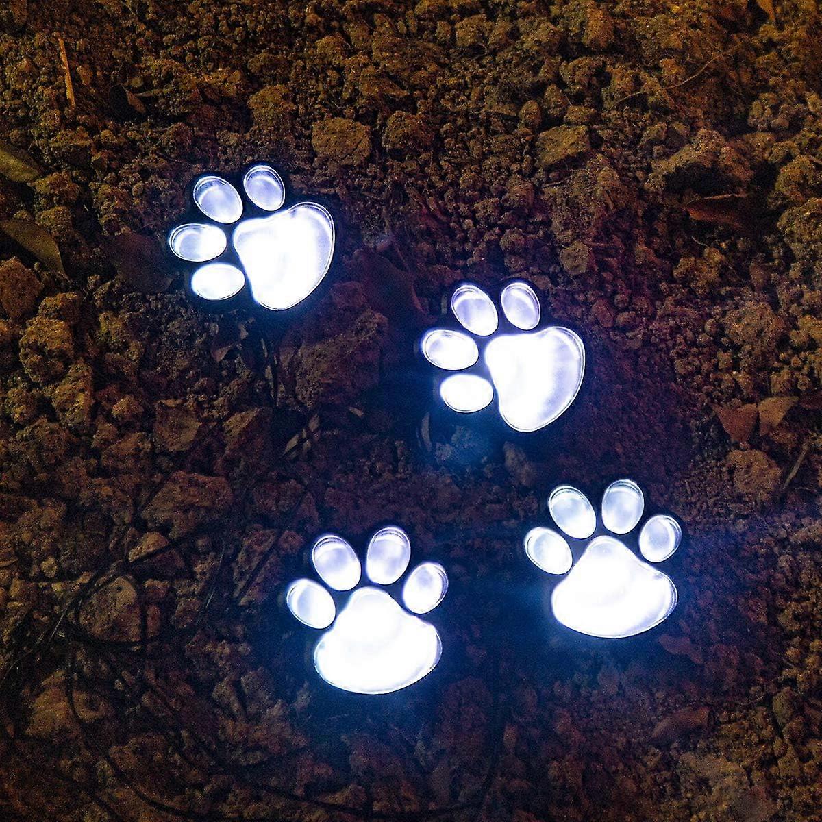 Paw Print Solar Outdoor Lights, Solar Lights Outdoor Waterproof Dog Paw ...