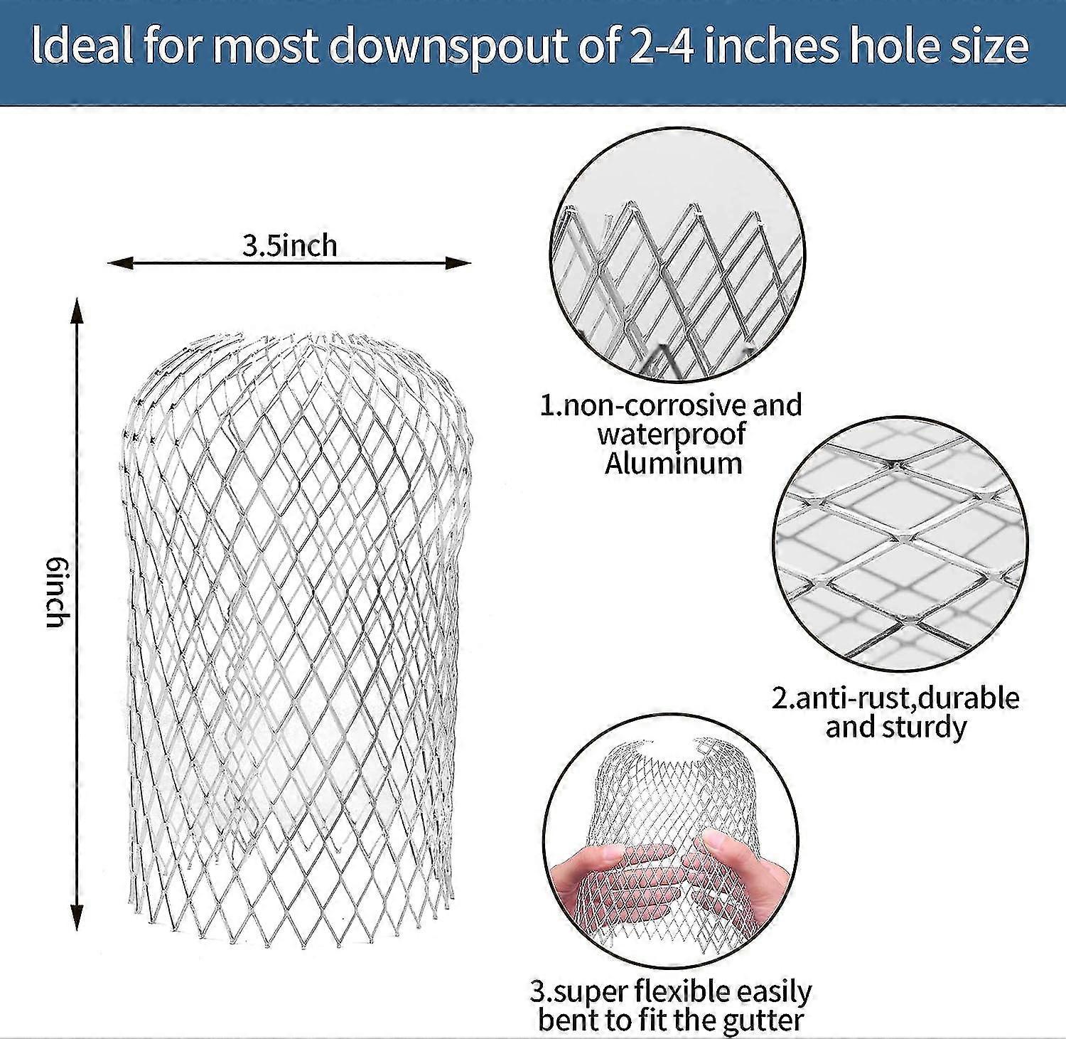 4 Pcs Gutter Guards - Aluminum Gutter Downspout Guard, Expandable Leaf ...