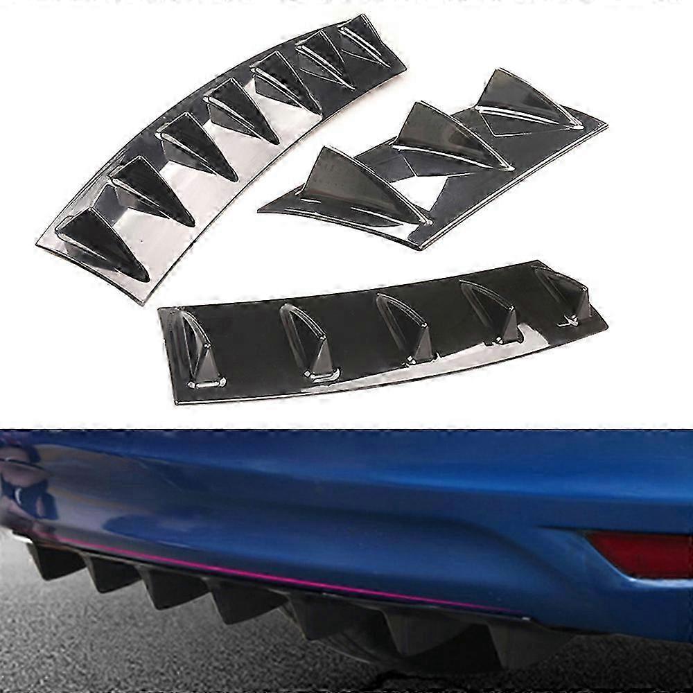 High quality3/5 Shark Fin Car Rear Bumper Lip Diffuser Spoiler Sticker ...