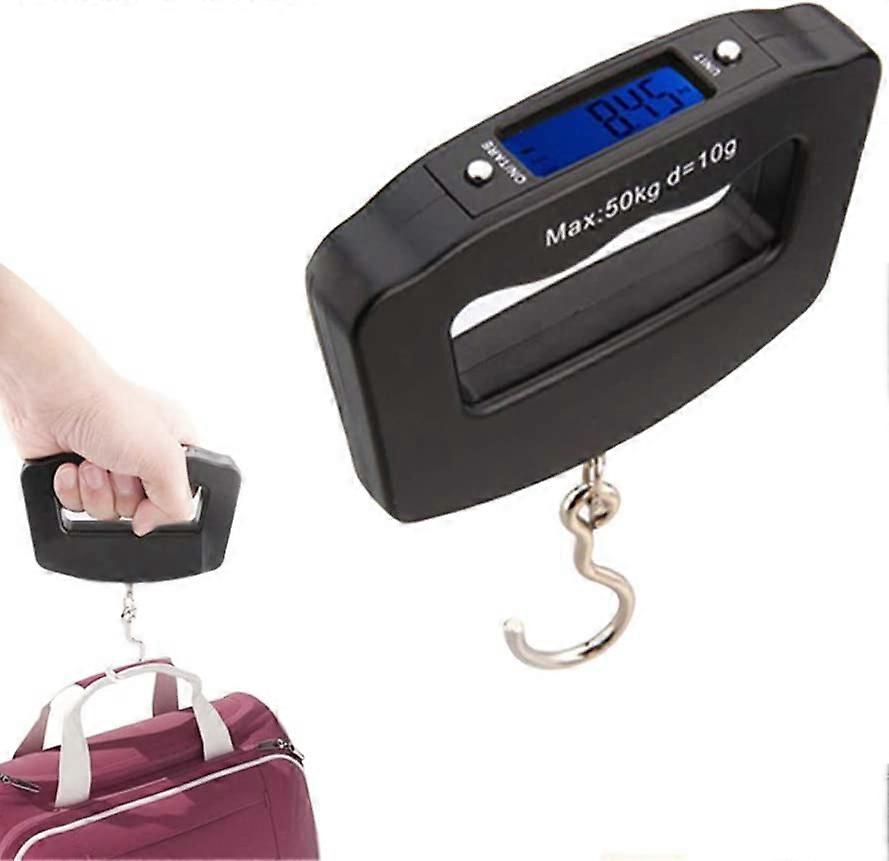 Portable Mini Luggage Scale Digital Scale Steelyard 110Lb / 50Kg With Fishing Hanging Hook Tare ...