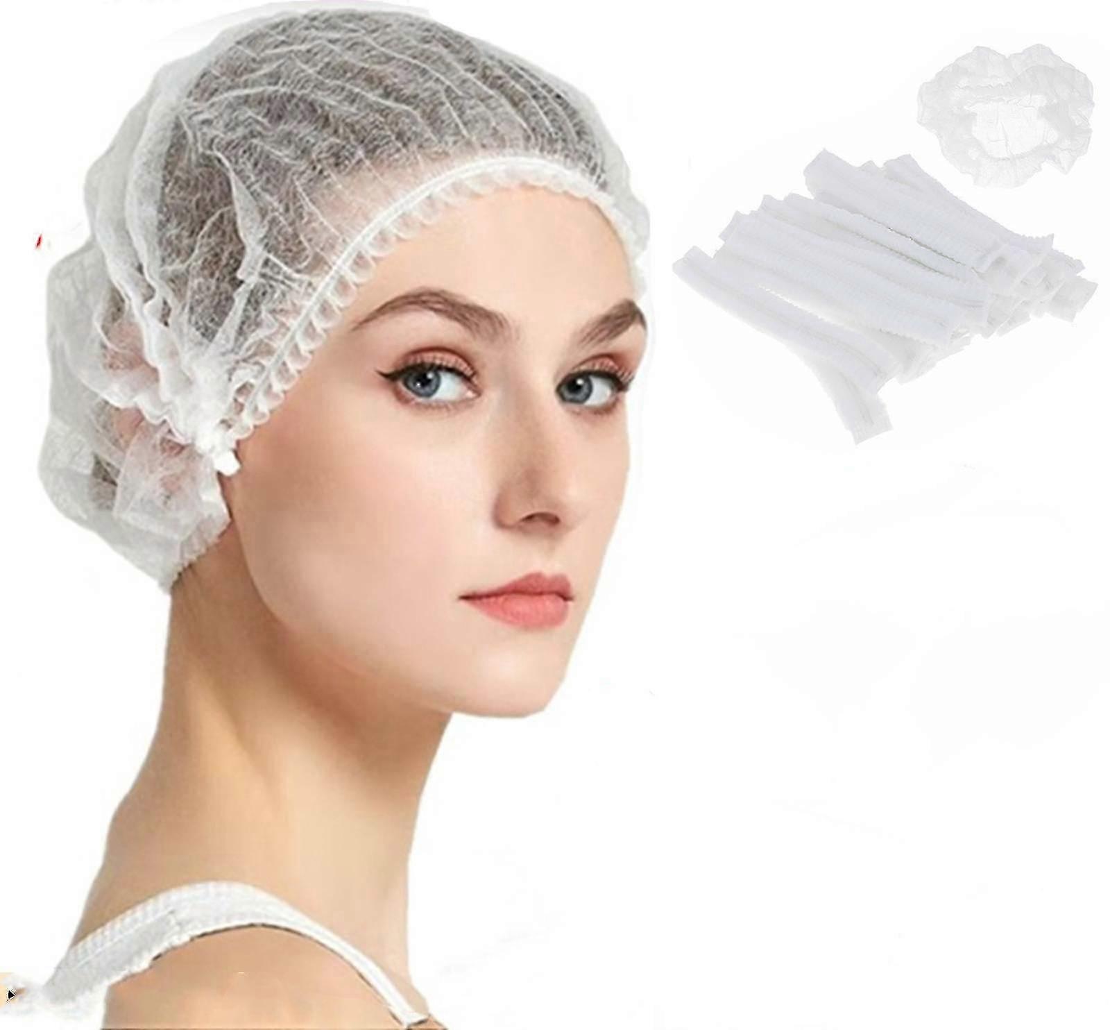 100pcs Disposable Hair Net Caps Hairnet Dust Head Cover Stretch Elastic ...