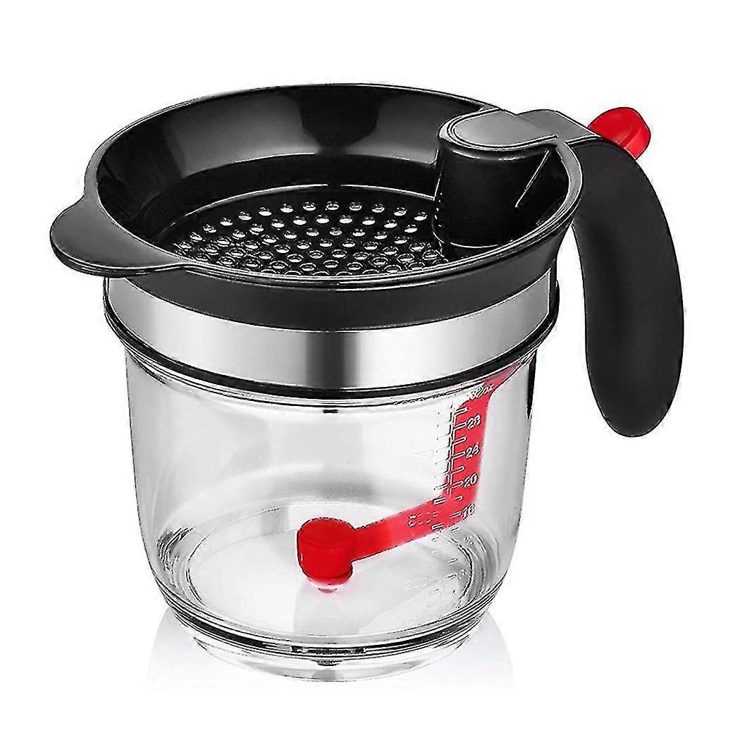 1000ml Oil Separator Measuring Cup And Strainer With Bottom Release For ...