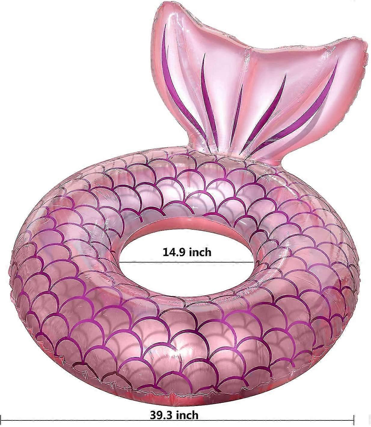 Mermaid Pool Float, Inflatable Mermaid Swimming Ring Floating Bed Float ...