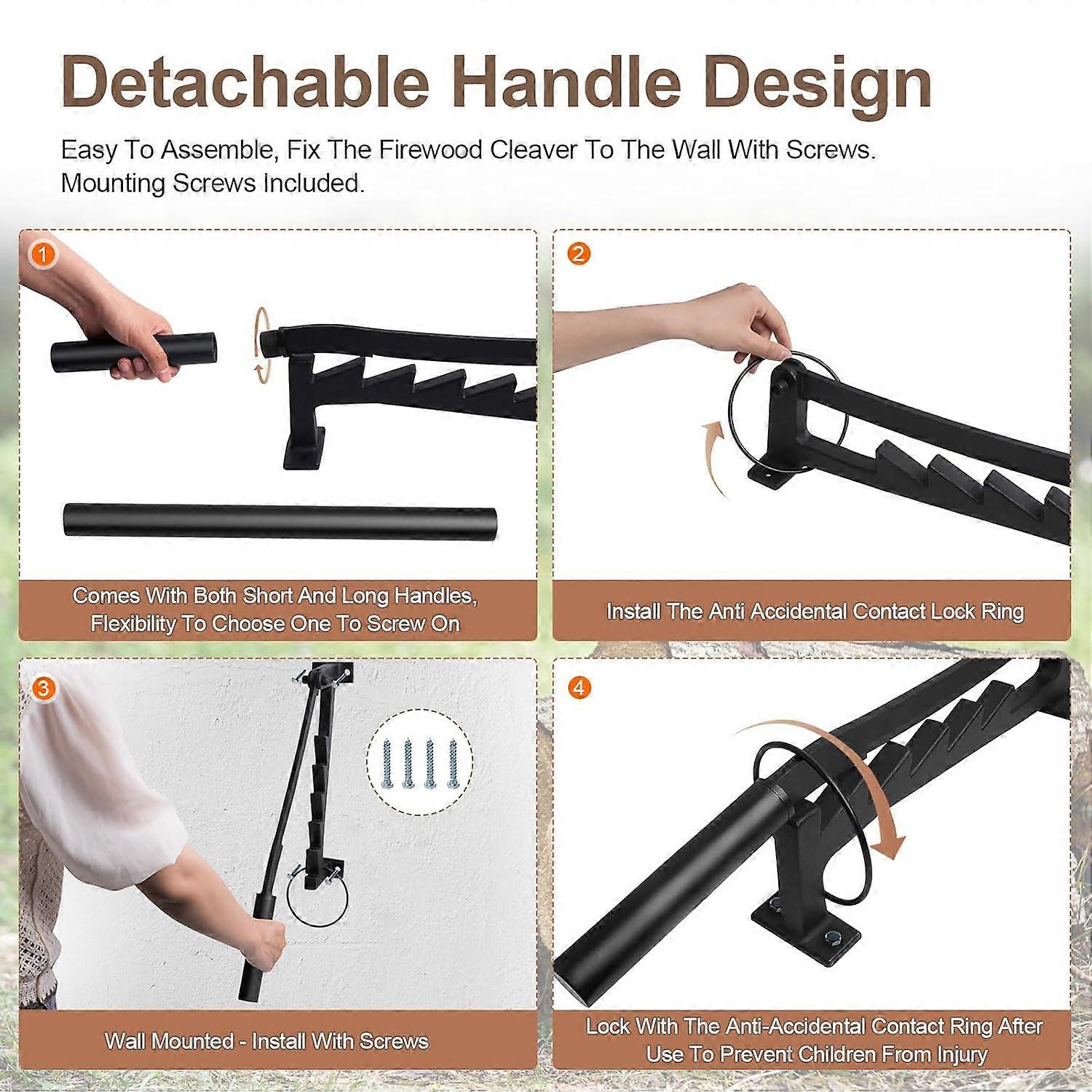 Splitter Manual Log Splitter Wood Wall Mounted Portable Firewood ...