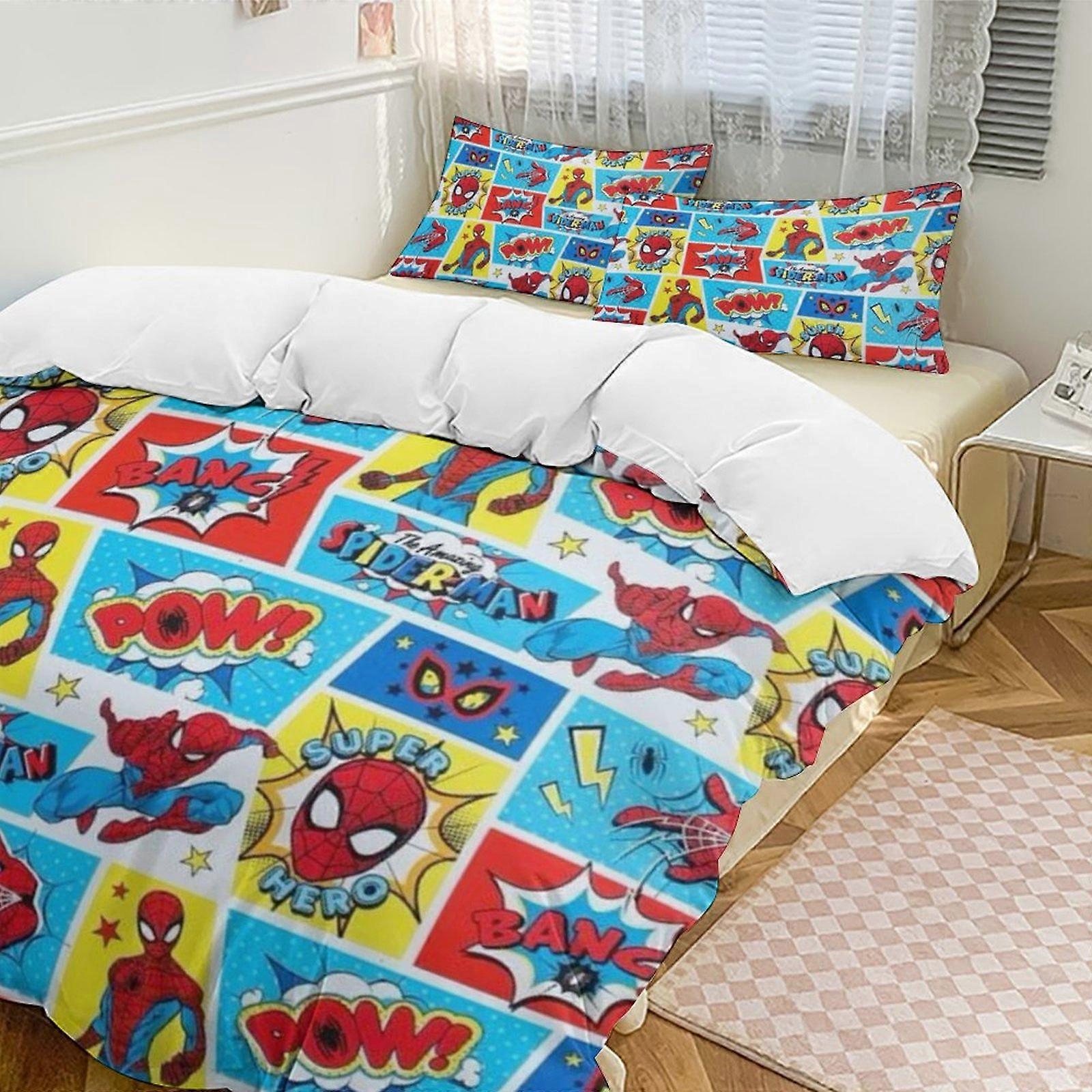 v3165 Bed Sheets Bedding 3 Piece Bedding Set,Cartoon Spider-Man ...