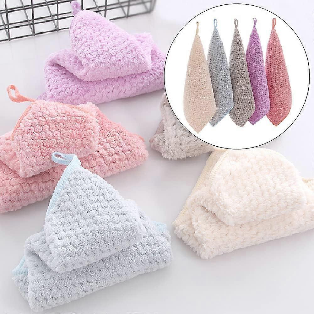 5 Piece Hand Towel with Loop Soft Fast Drying Hand Towel for Kitchen ...