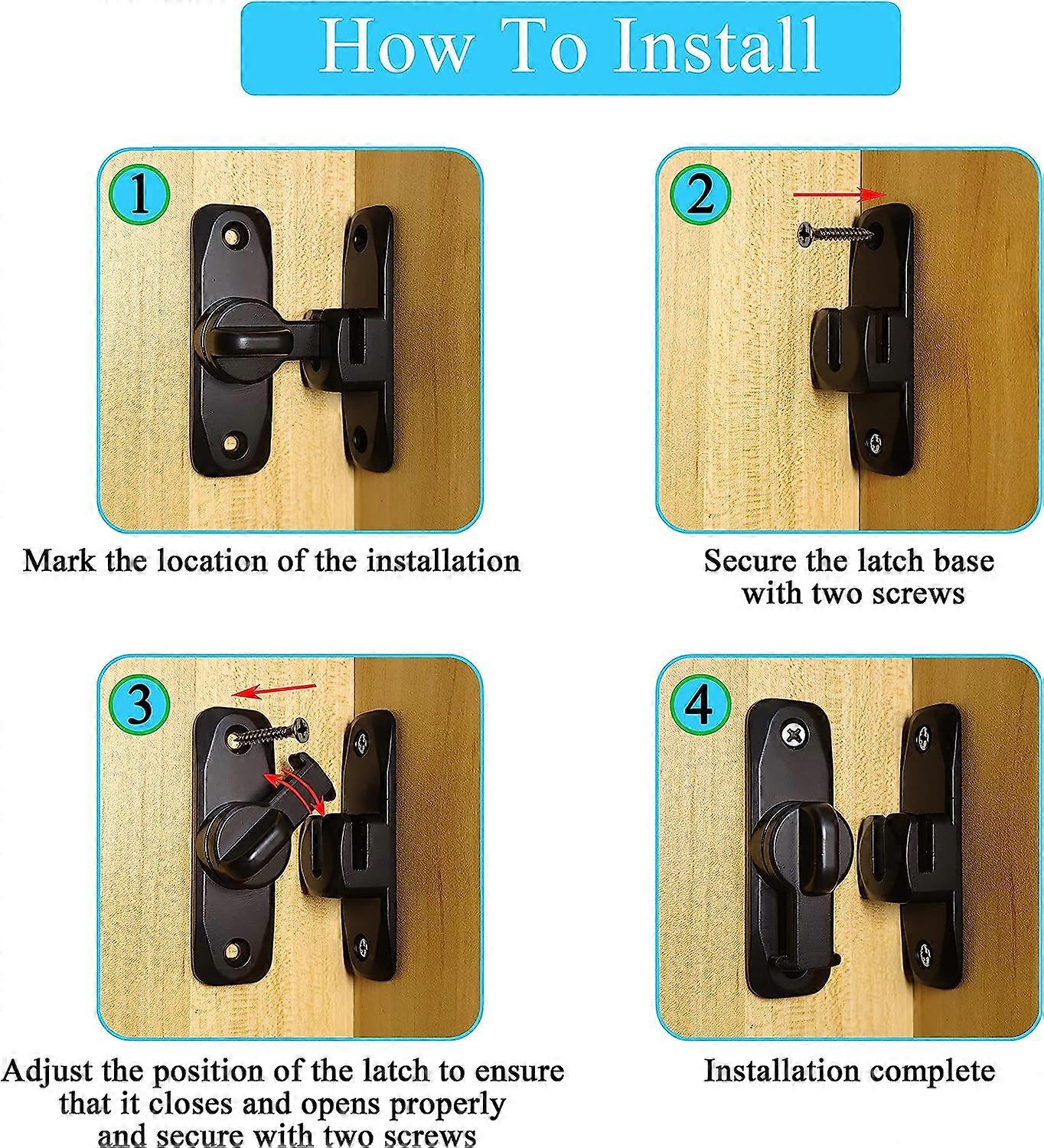 Small 90 Degree Sliding Door Catch for Interior Doors, Latch for Doors ...