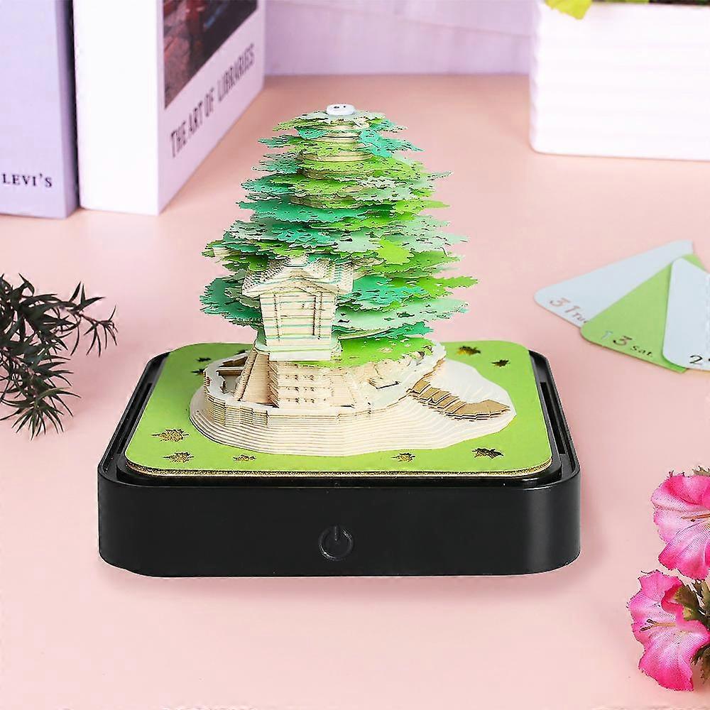 Omoshiroi Block 3D Art Notepad 3D Calendar 2024 Tree House Memo Pad ...