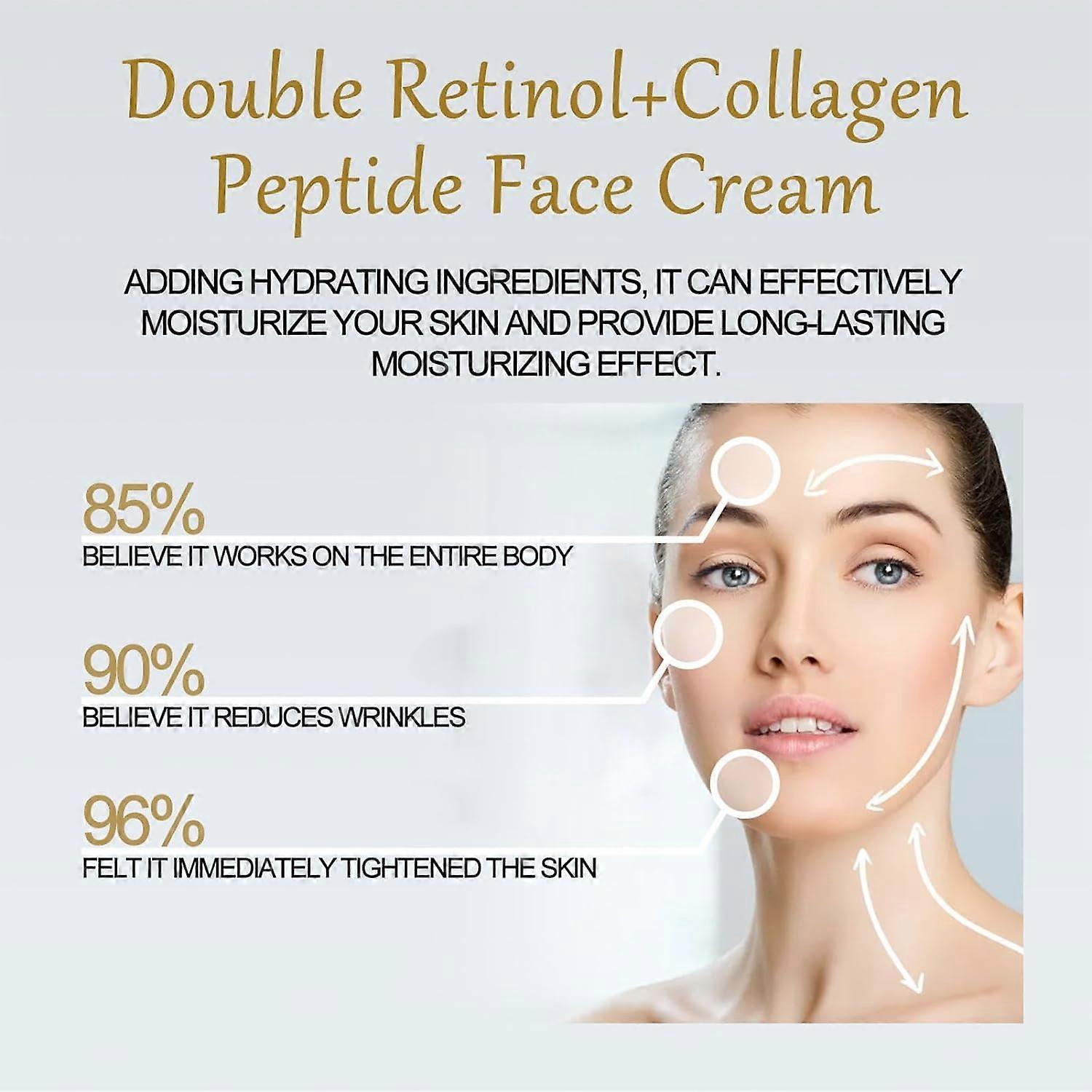Double Retinol & Collagen Peptide Treatment, 120g Anti-Aging Facial ...