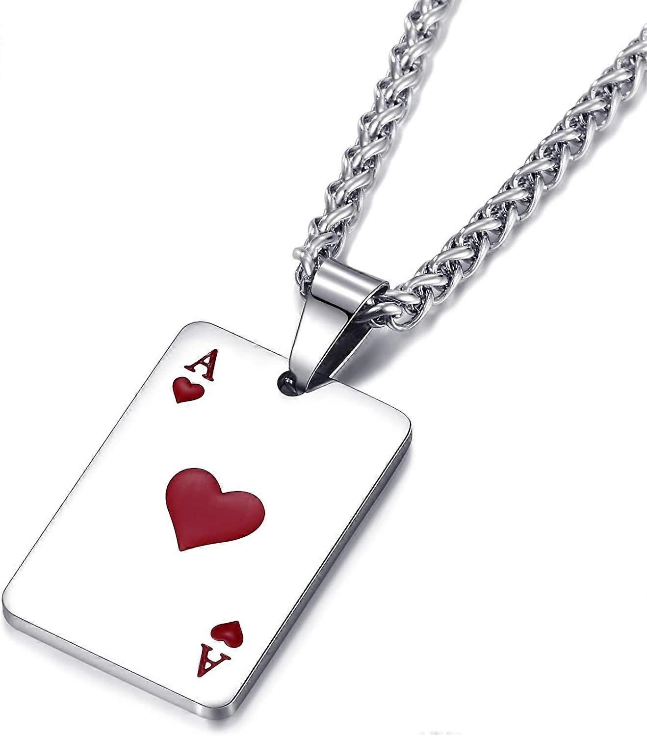 Stainless Steel Ace of Spades Pendant Necklace for Men and Women Small ...
