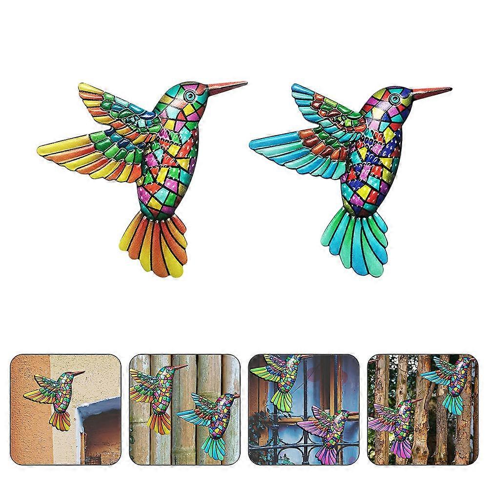 2Pcs Creative Hummingbird Wall Decor Iron Hummingbird Wall Hanging ...
