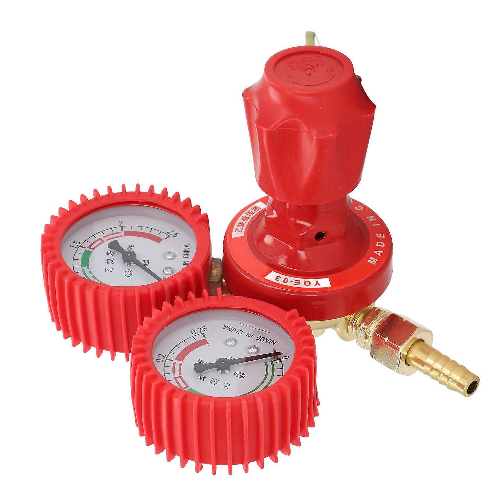 Acetylene Pressure Reducer 8mm Inlet Port Dual Display Shockproof ...