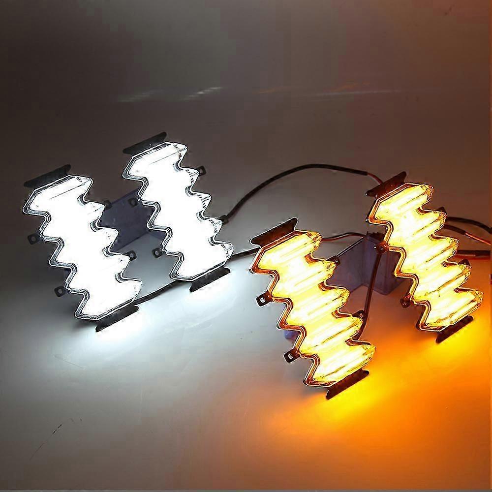 Be suitable for Car Flashing 4PCS LED Front Grille Upgrade Lamps ...