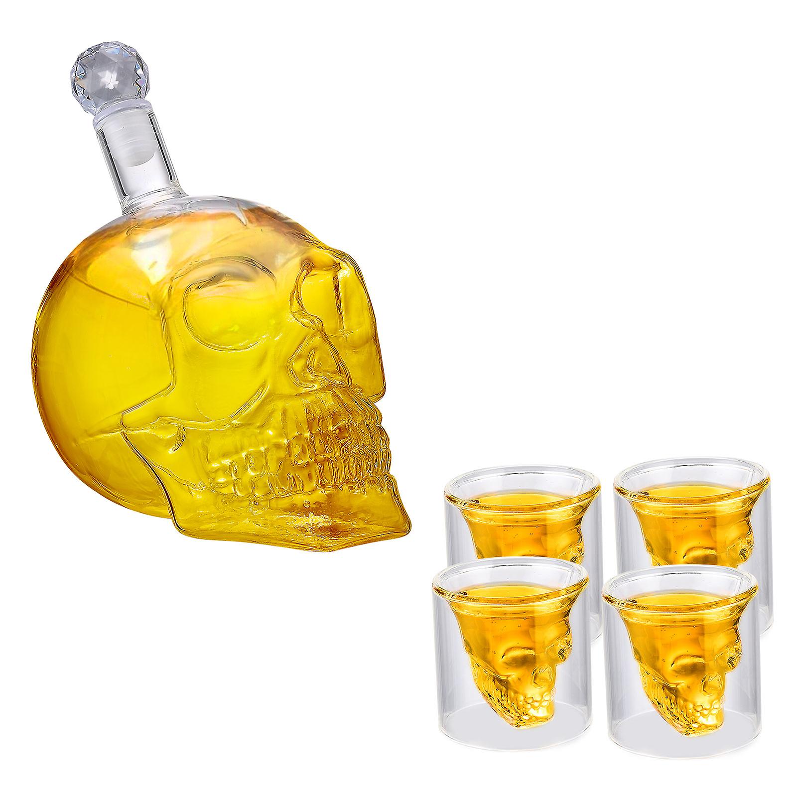 Glass Wine Decanter, Skull Decanter Bottle, Liquor Decanter With ...