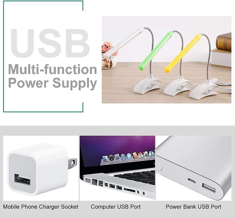 LED Clamp Light Dimmable USB Powered Clamp Light Table Desk Reading ...