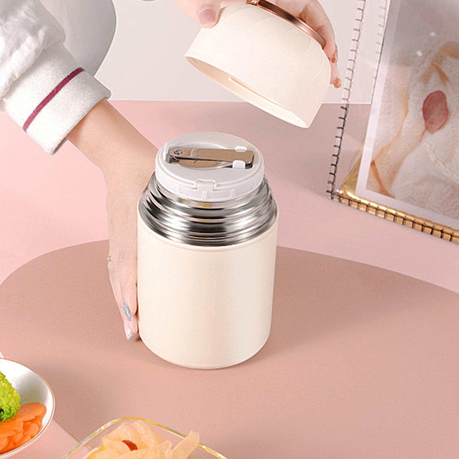 1 Set 500ML/850ML/1050ML Insulation Pot with Spoon Portable Large ...