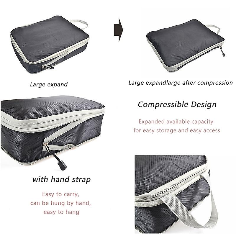 Travel Storage Bag Compressible Packing Cubes Nylon Portable Handbag ...