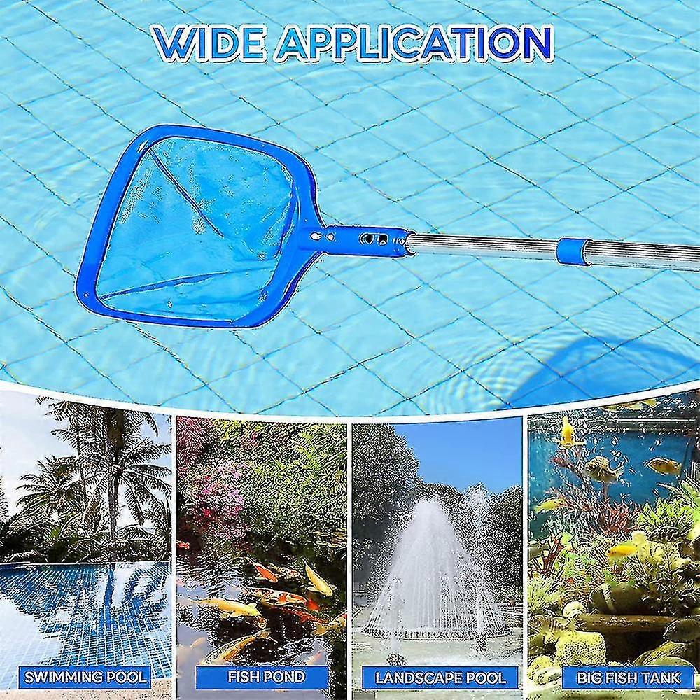 Pool Skimmer - Pool Net With 3 Section Pole Fine Mesh Net Telescopic ...