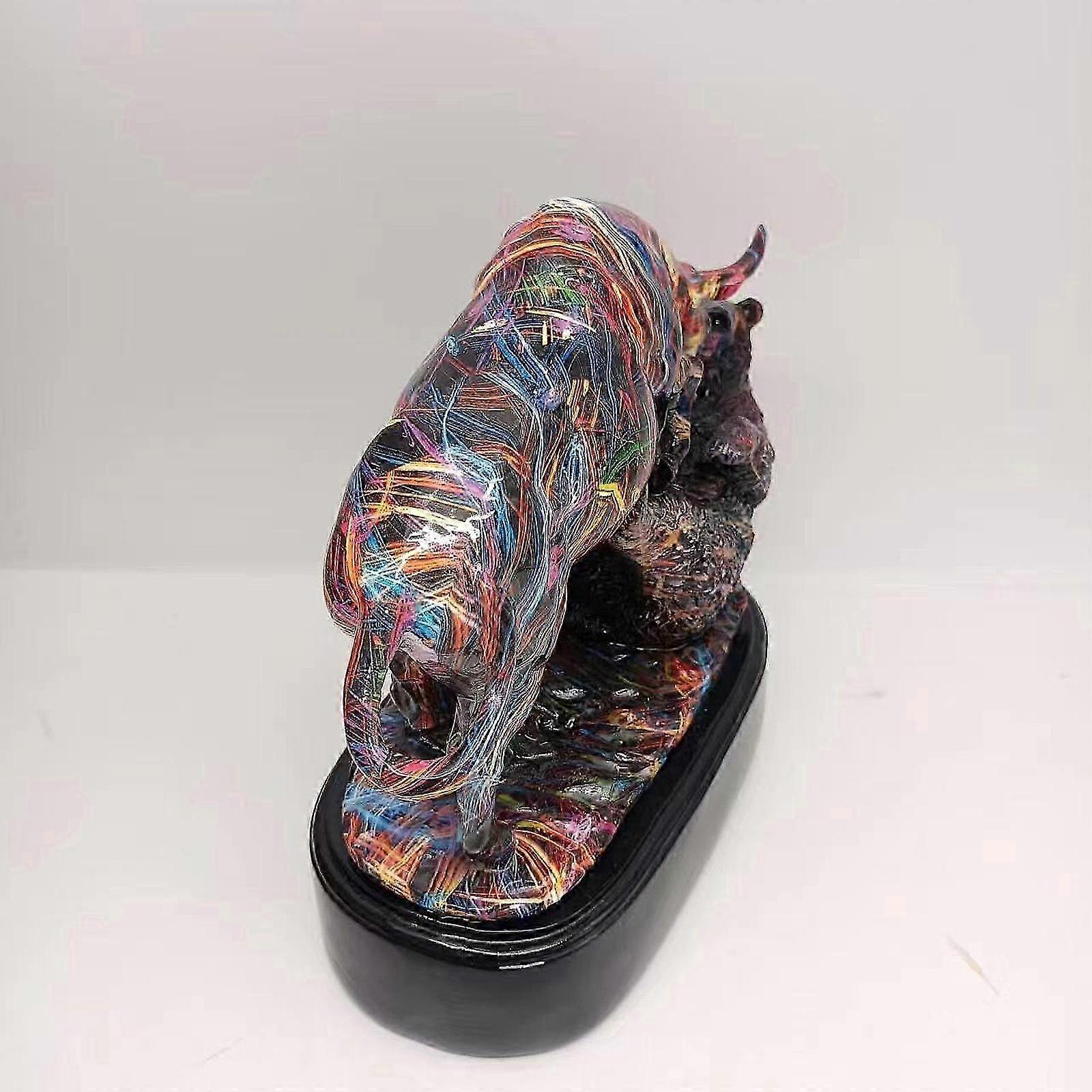Bull And Bear Statue Desktop Figurine For Office Decoration Shelves ...