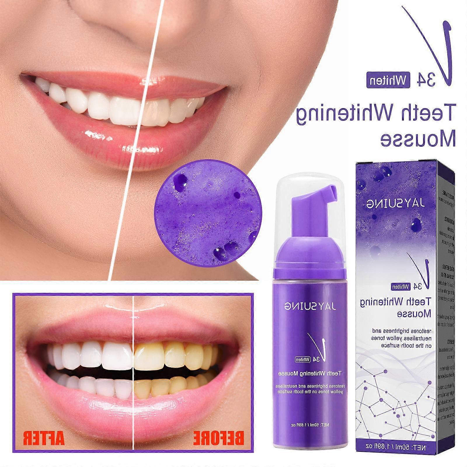 Jaysuing V34 Bright White Teeth Toothpaste Whitening Teeth Correction ...